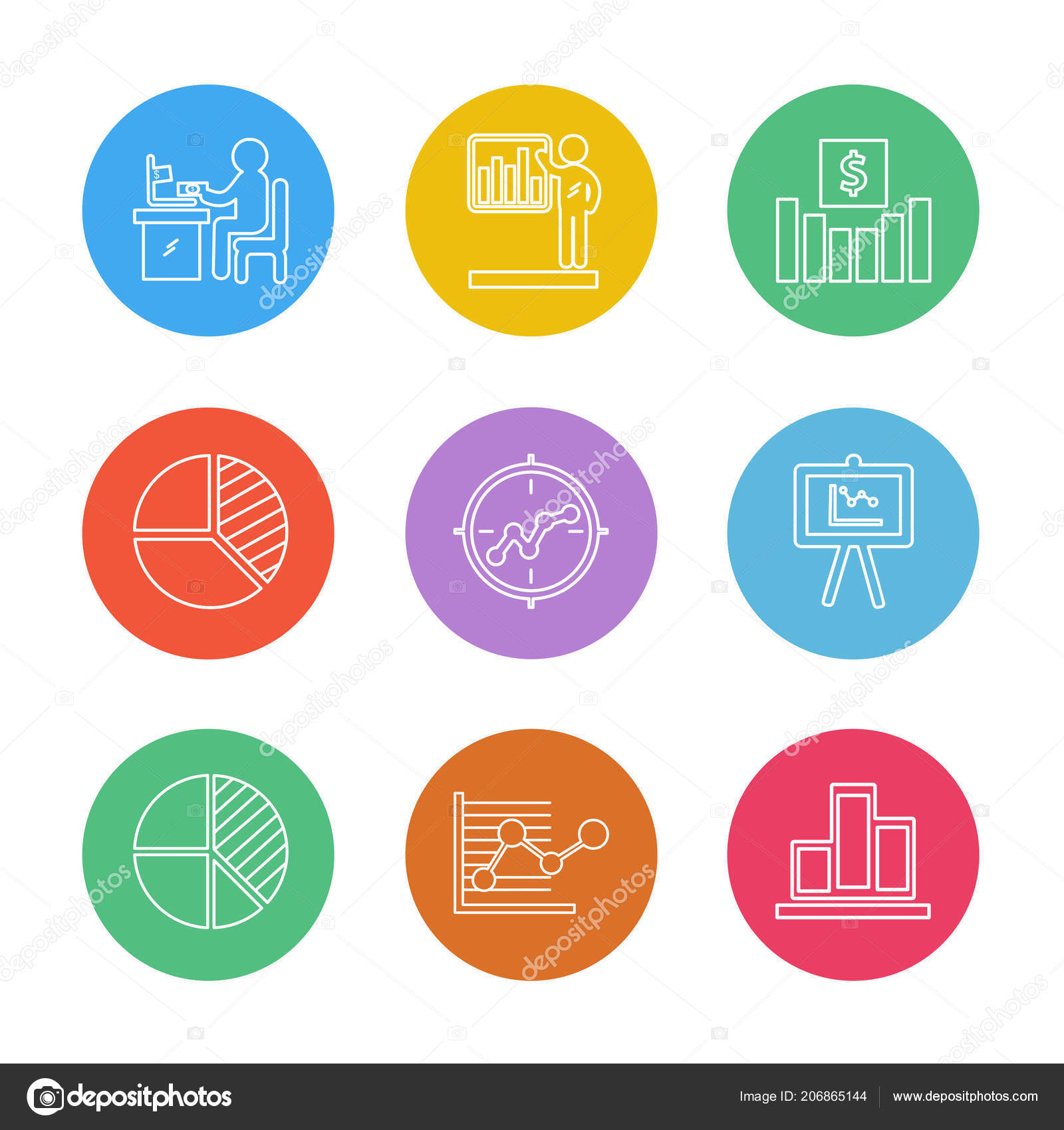Minimalistic Flat App Icons White Background Stock Vector by ©ibrandify ...
