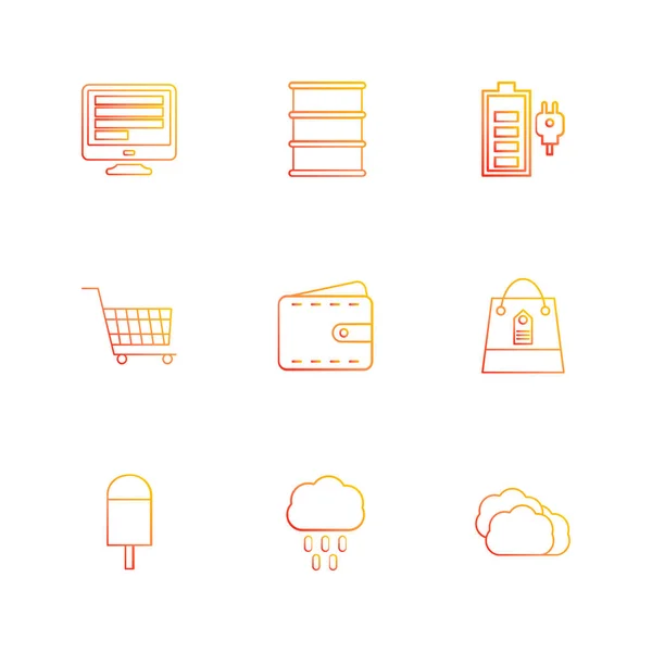 Set Flat App Icons Isolated White Background Stock Vector by ©ibrandify ...
