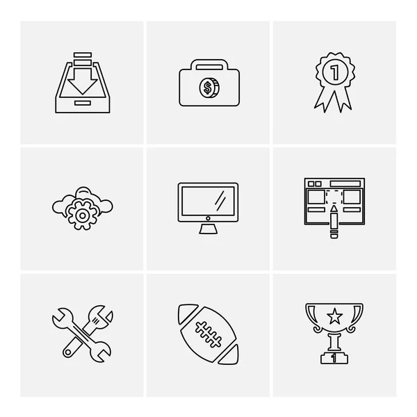 Minimalistic Flat Vector App Icons Black Background Stock Vector by ...