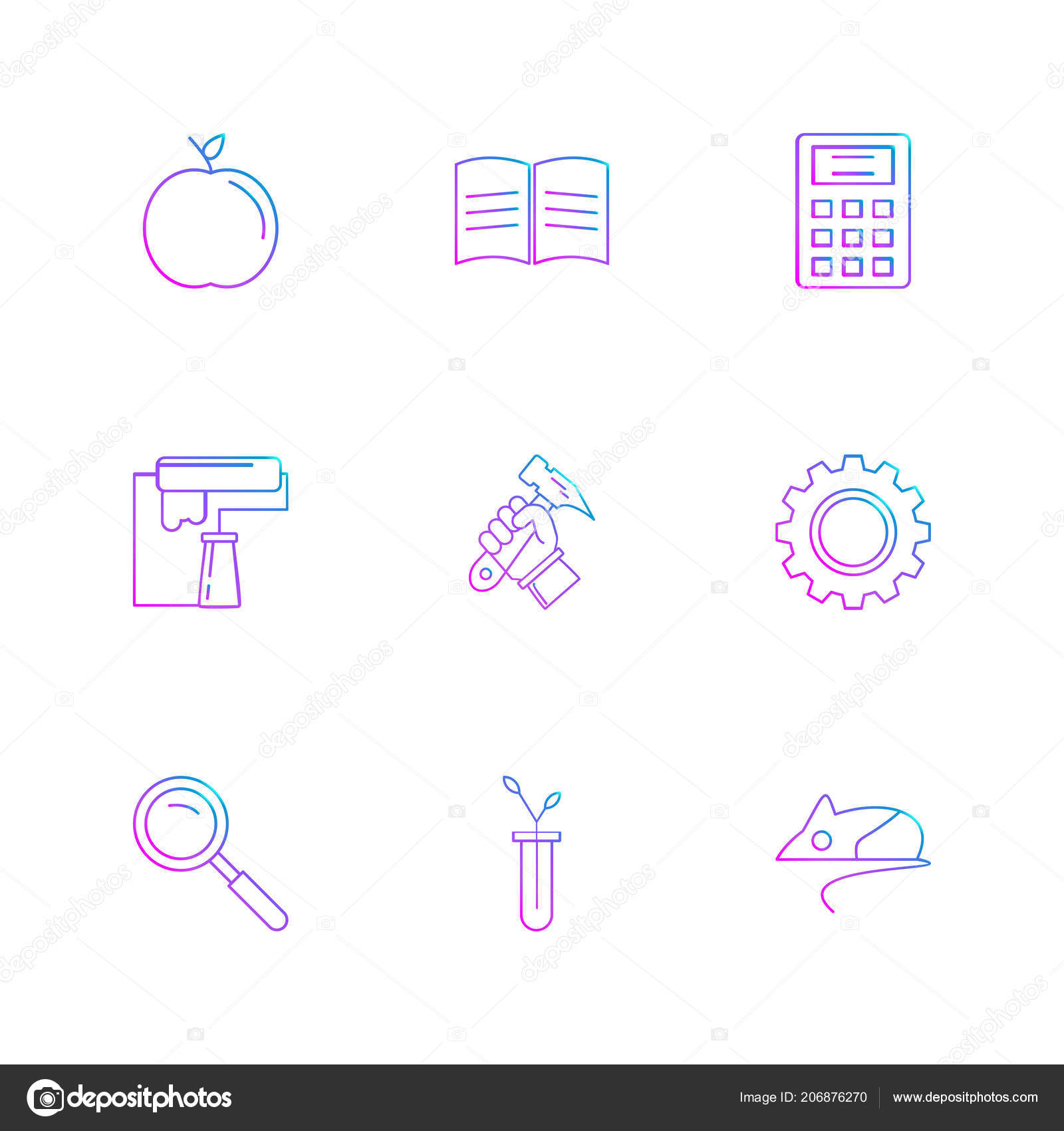 Simple Flat App Icons White Background Stock Vector by ©ibrandify 206876270