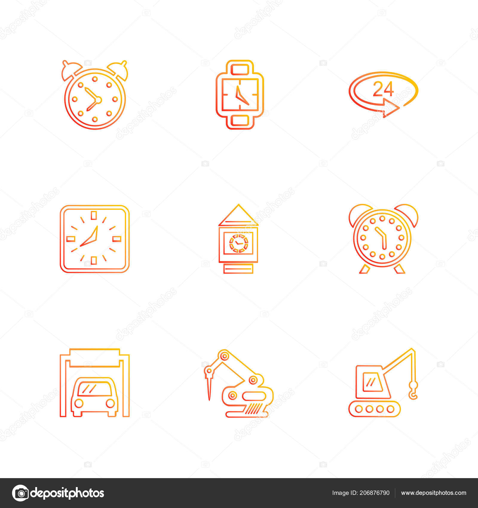 Colored Minimalistic Flat App Icons White Background Stock Vector by ...