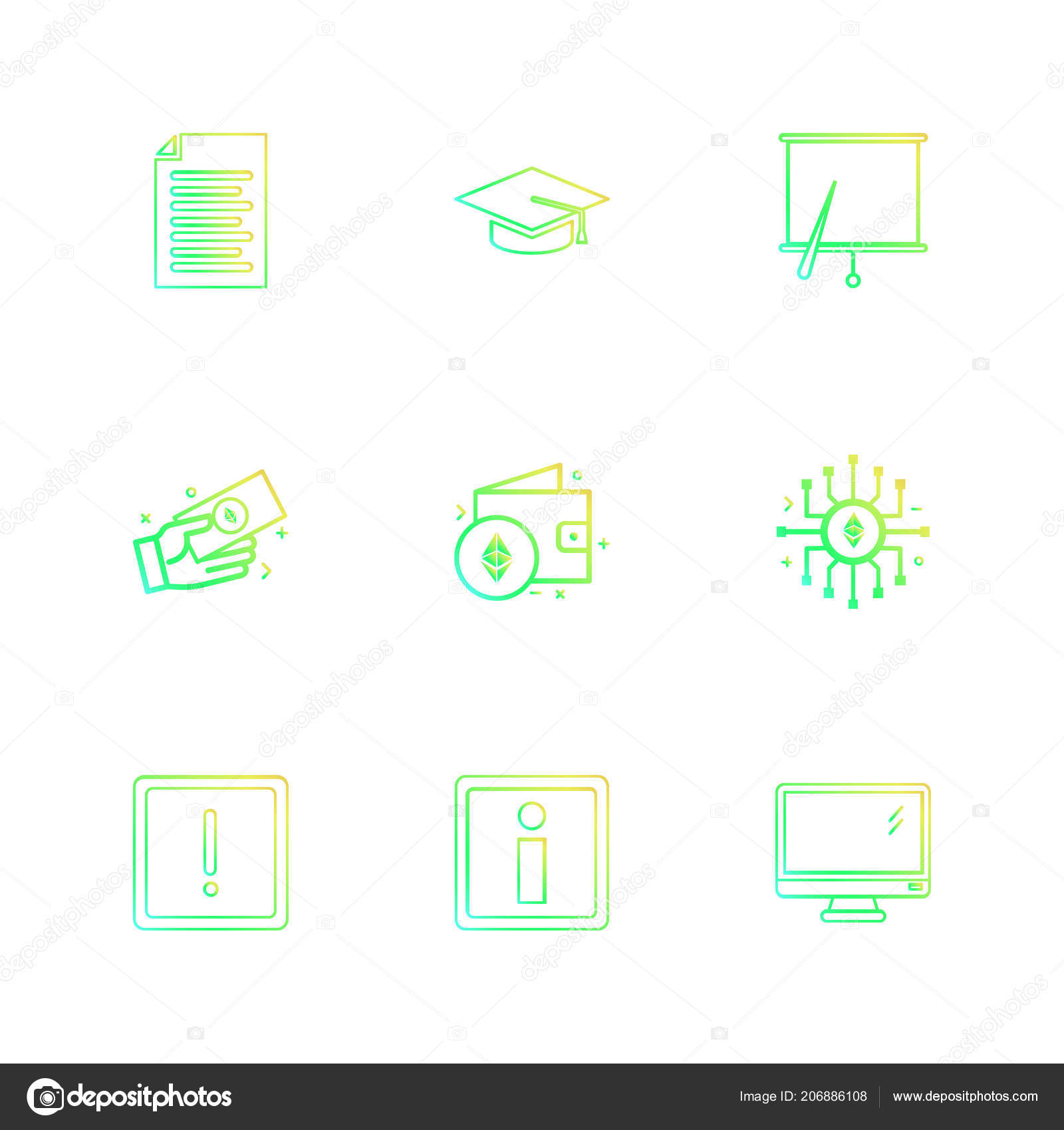 Simple Flat App Icons White Background Stock Vector Image by ©ibrandify ...