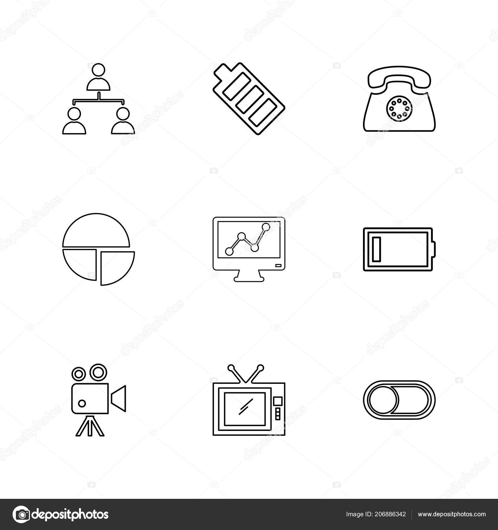 Set Flat App Icons Isolated White Background Stock Vector Image by ...