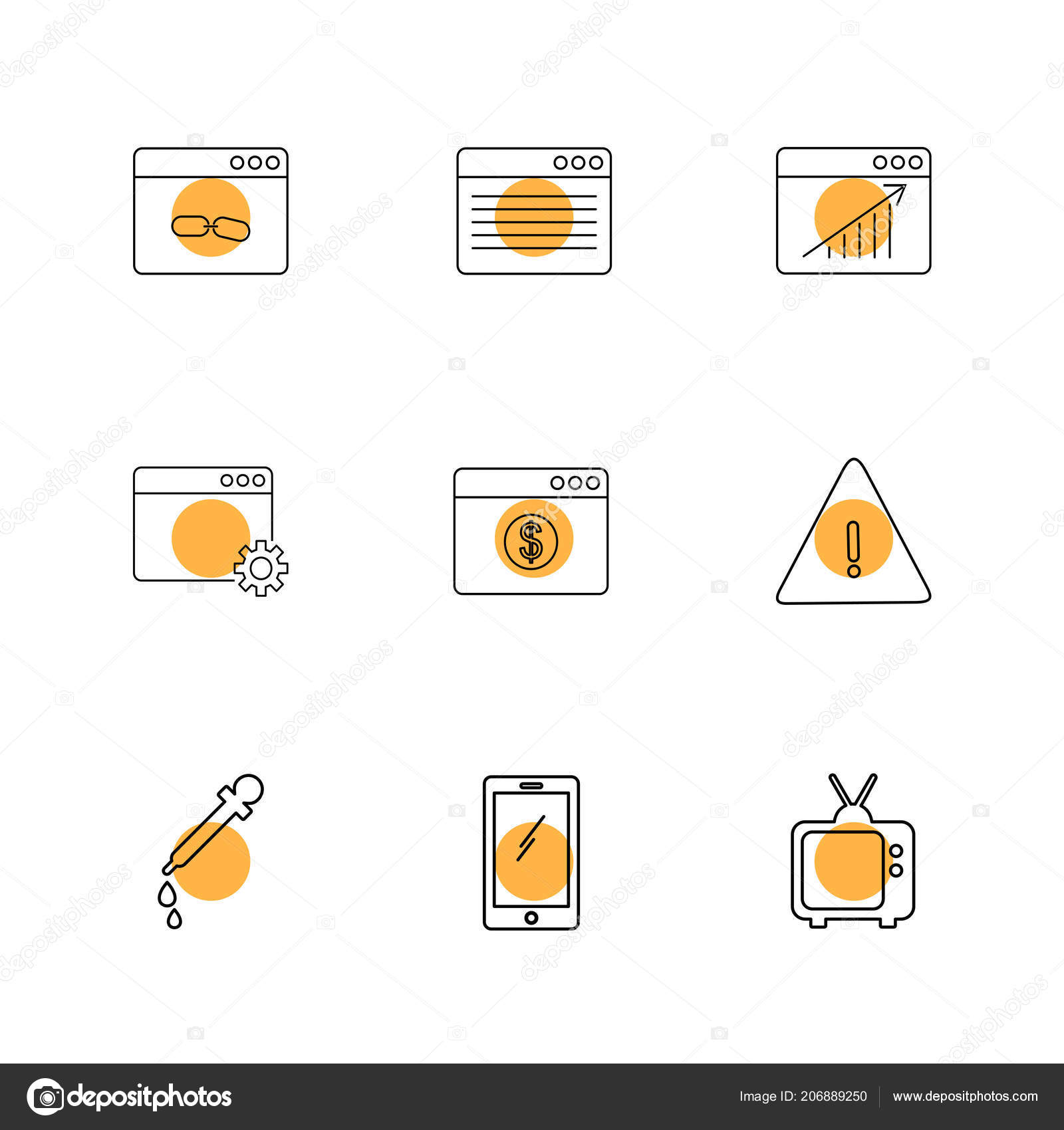 Simple Flat App Icons White Background Stock Vector Image by ©ibrandify ...