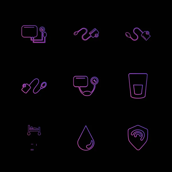 Minimalistic Flat App Icons Black Background Stock Vector by ©ibrandify ...