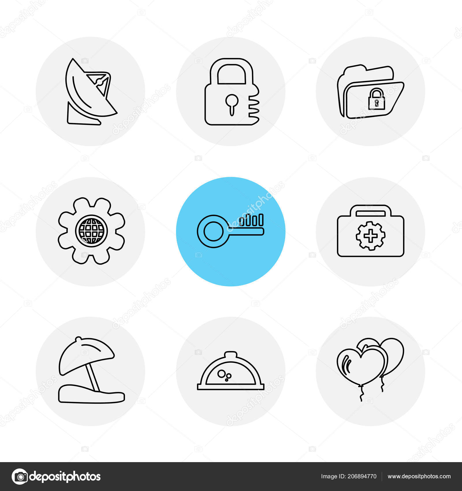 Minimalistic Flat App Icons White Background Stock Vector by ©ibrandify ...