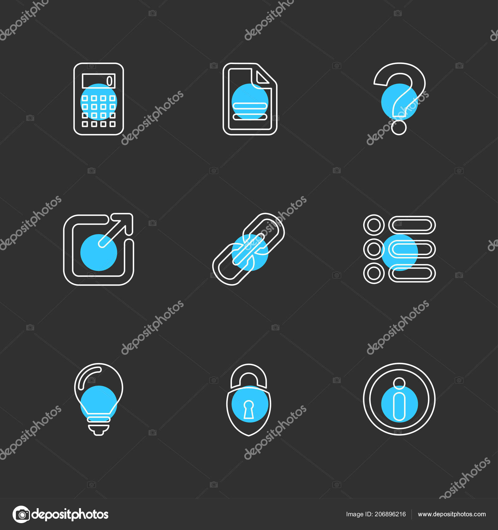 Minimalistic Flat App Icons Black Background Stock Vector by ©ibrandify ...