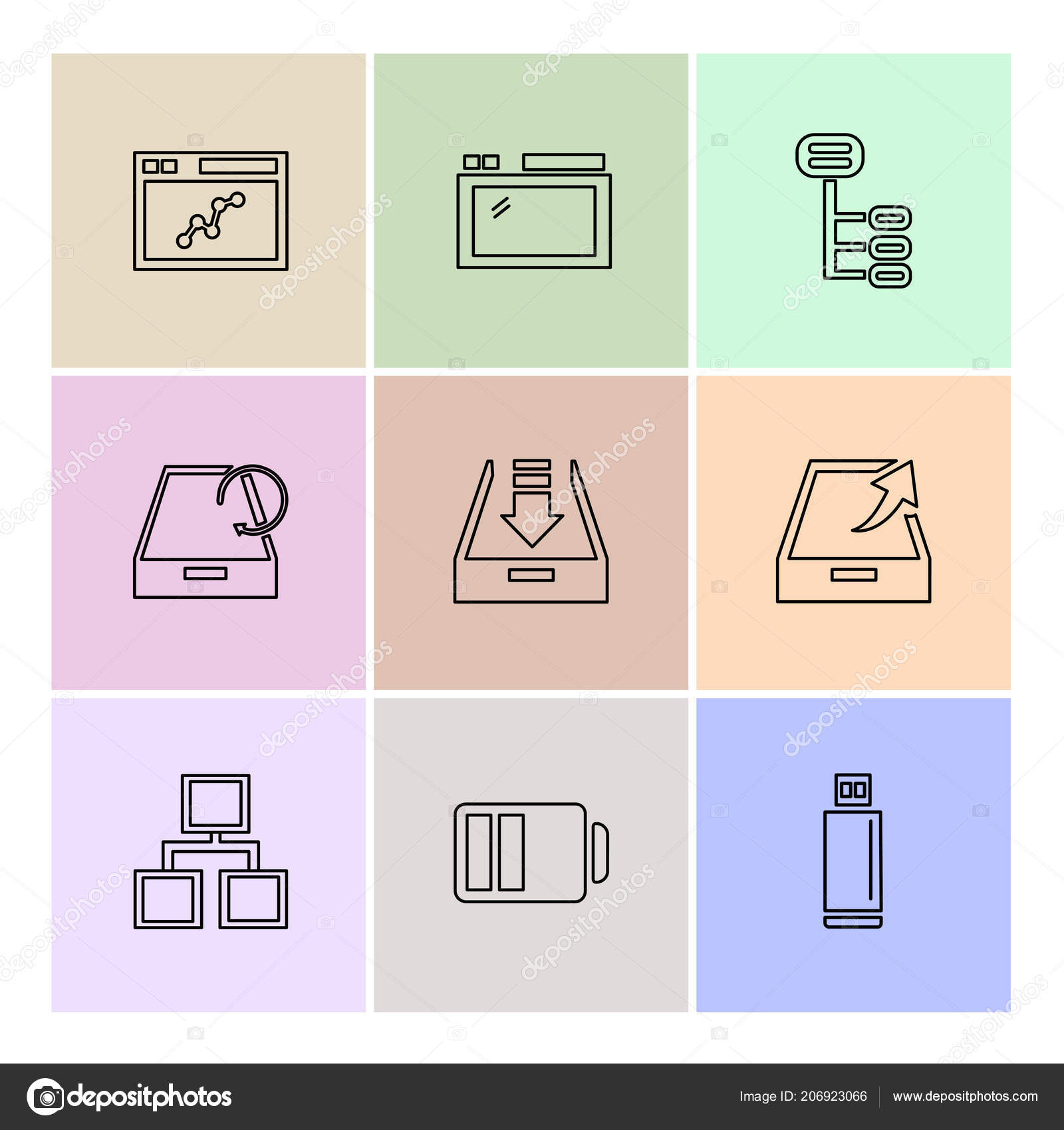 Minimalistic Flat App Icons White Background Stock Vector by ©ibrandify ...