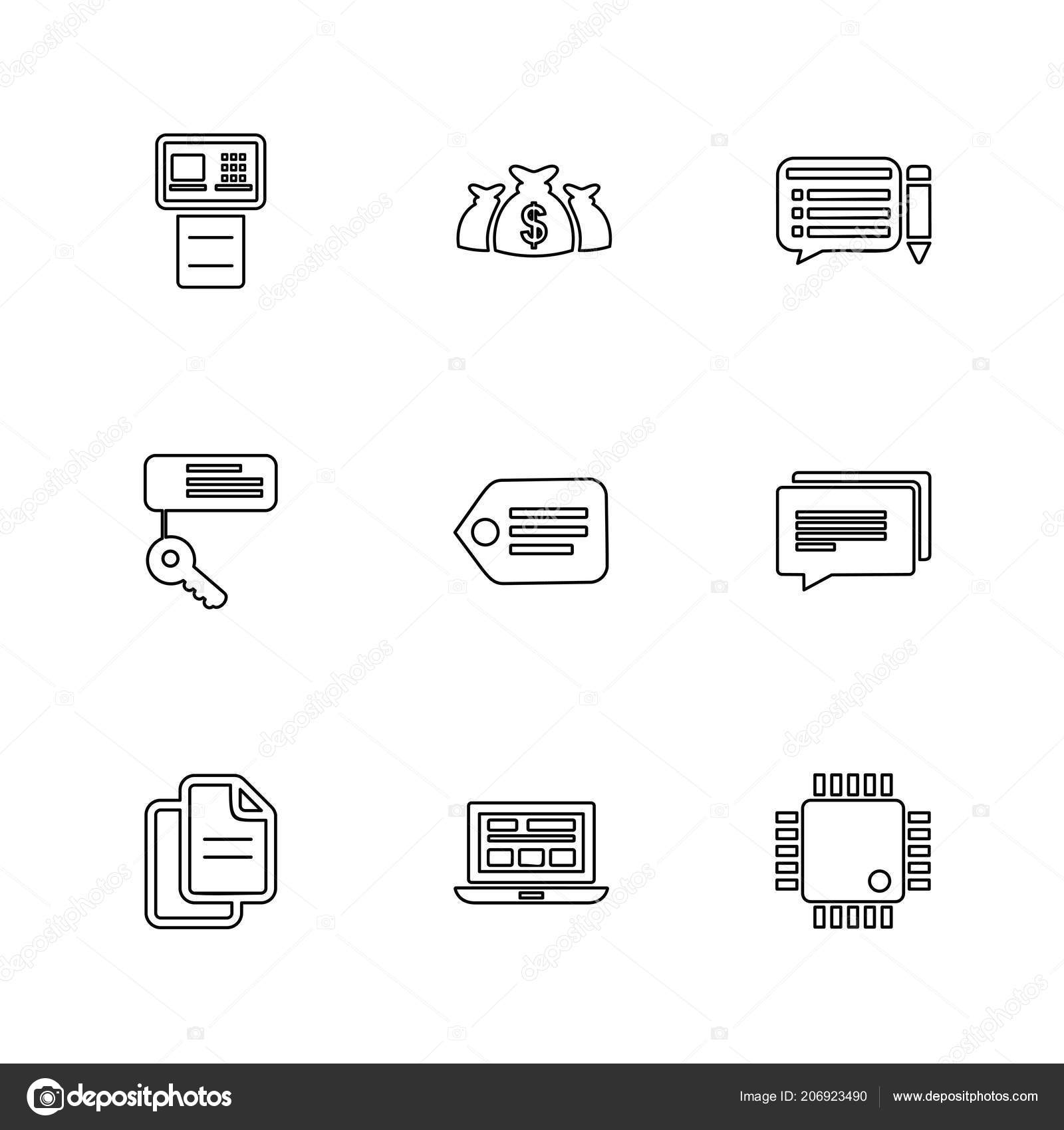 Minimalistic Flat App Icons Isolated White Background Stock Vector by ...