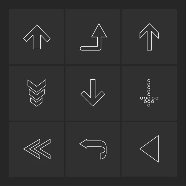 Minimalistic Flat App Icons Black Background Stock Vector by ©ibrandify ...