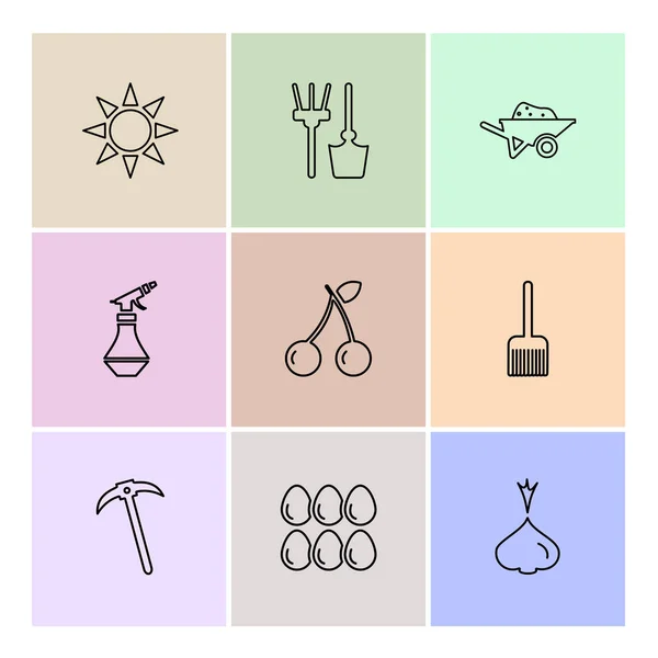 Conjunto Varios Iconos Aplicaciones Temáticas Aislados Sobre Fondo ...