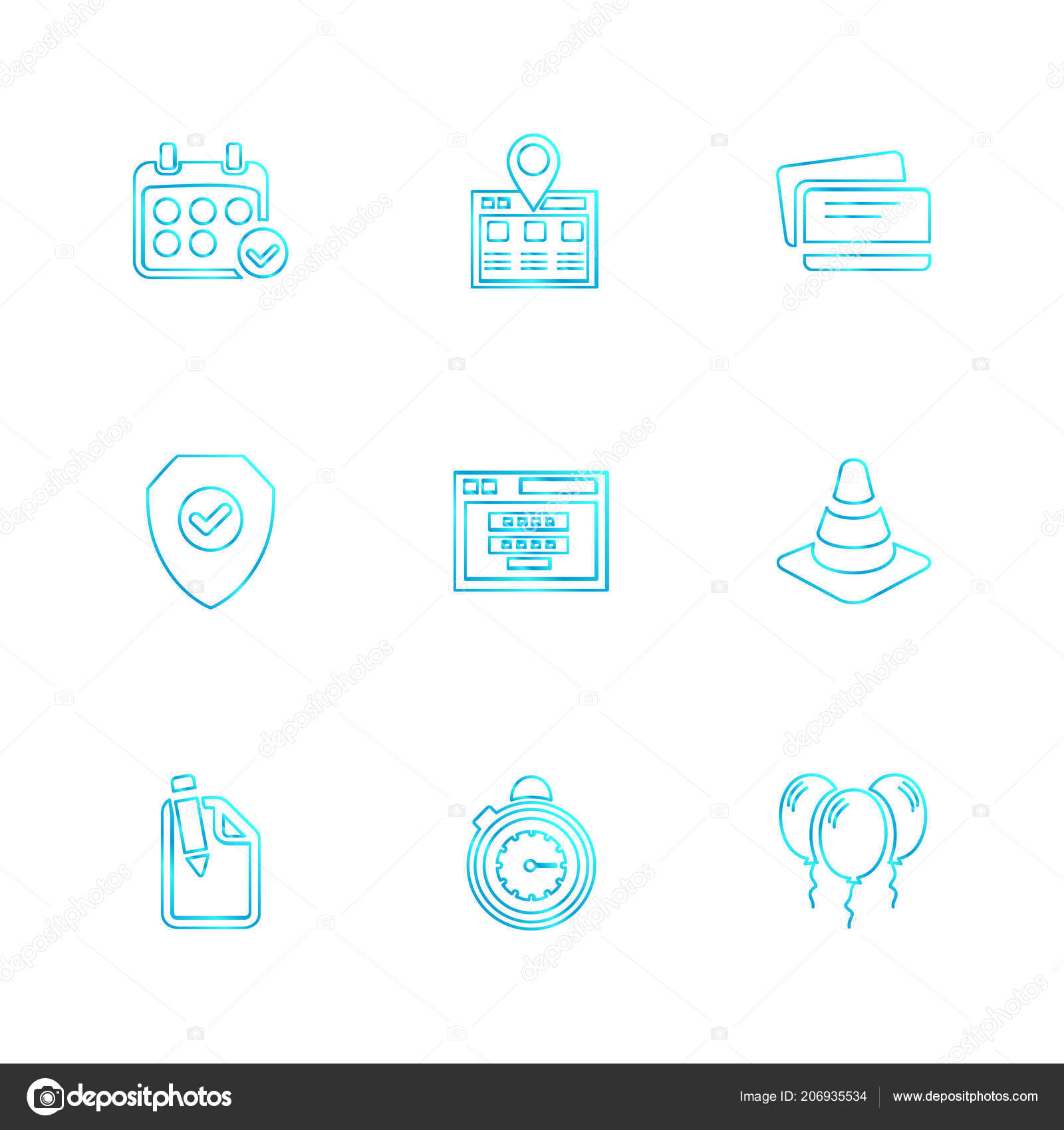 Minimalistic Flat App Icons Isolated White Background Stock Vector by ...