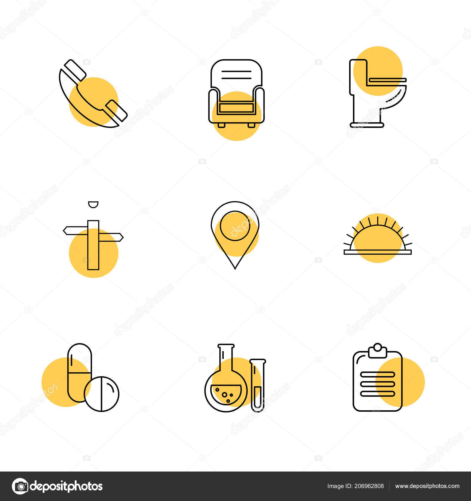 Simple Flat App Icons White Background Stock Vector by ©ibrandify 206962808