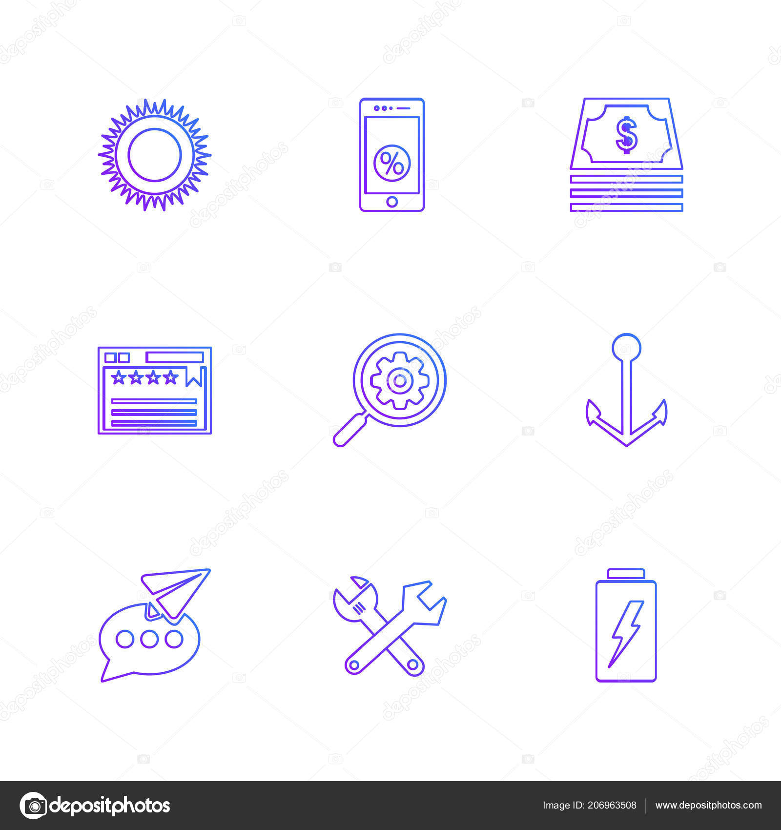 Minimalistic Flat App Icons White Background Stock Vector by ©ibrandify ...