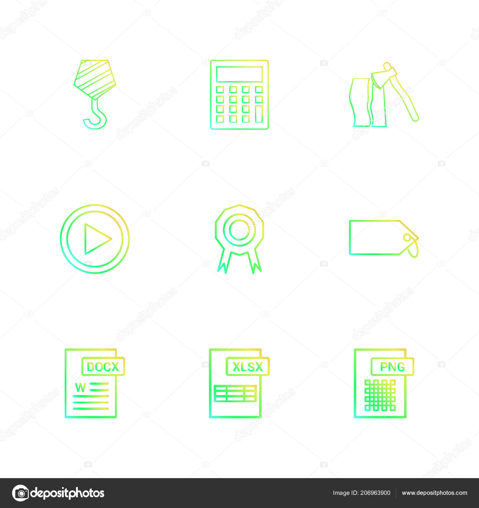 Set Flat App Icons Isolated White Background Stock Vector by ©ibrandify ...