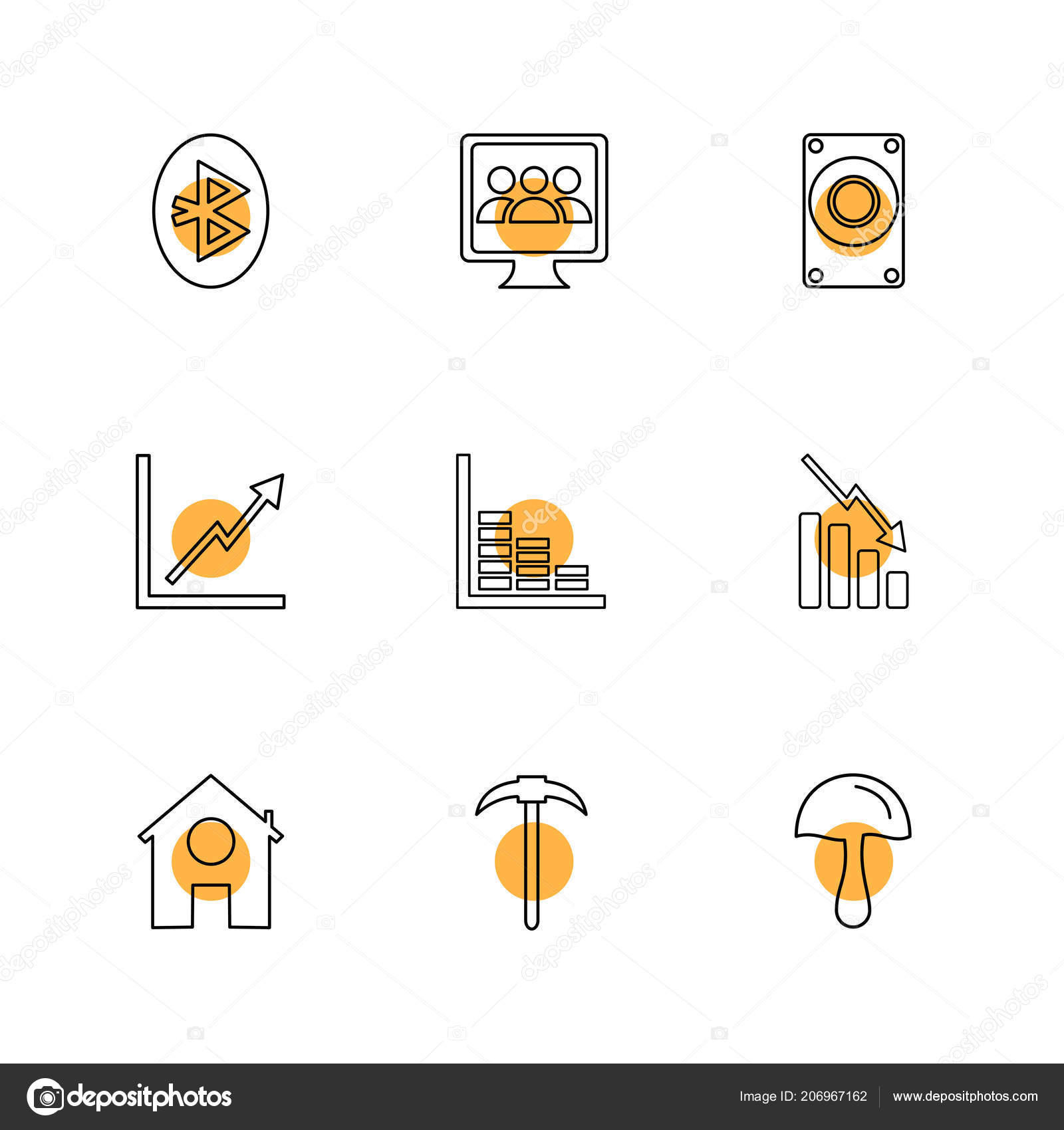 Colored Flat Style App Icons White Background Stock Vector by ...