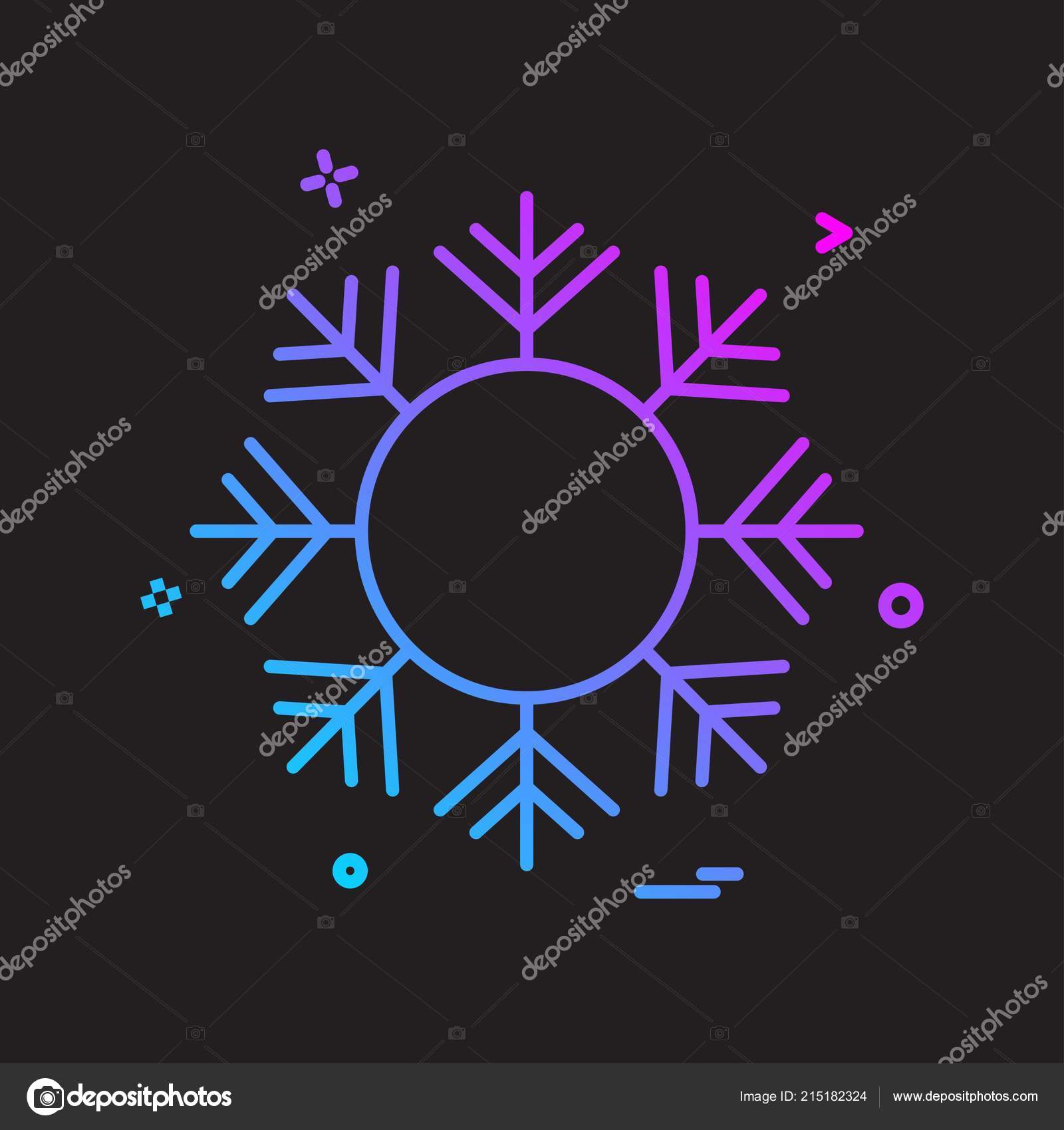 Colorful Snowflake Icon Black Background Stock Vector by ©ibrandify ...