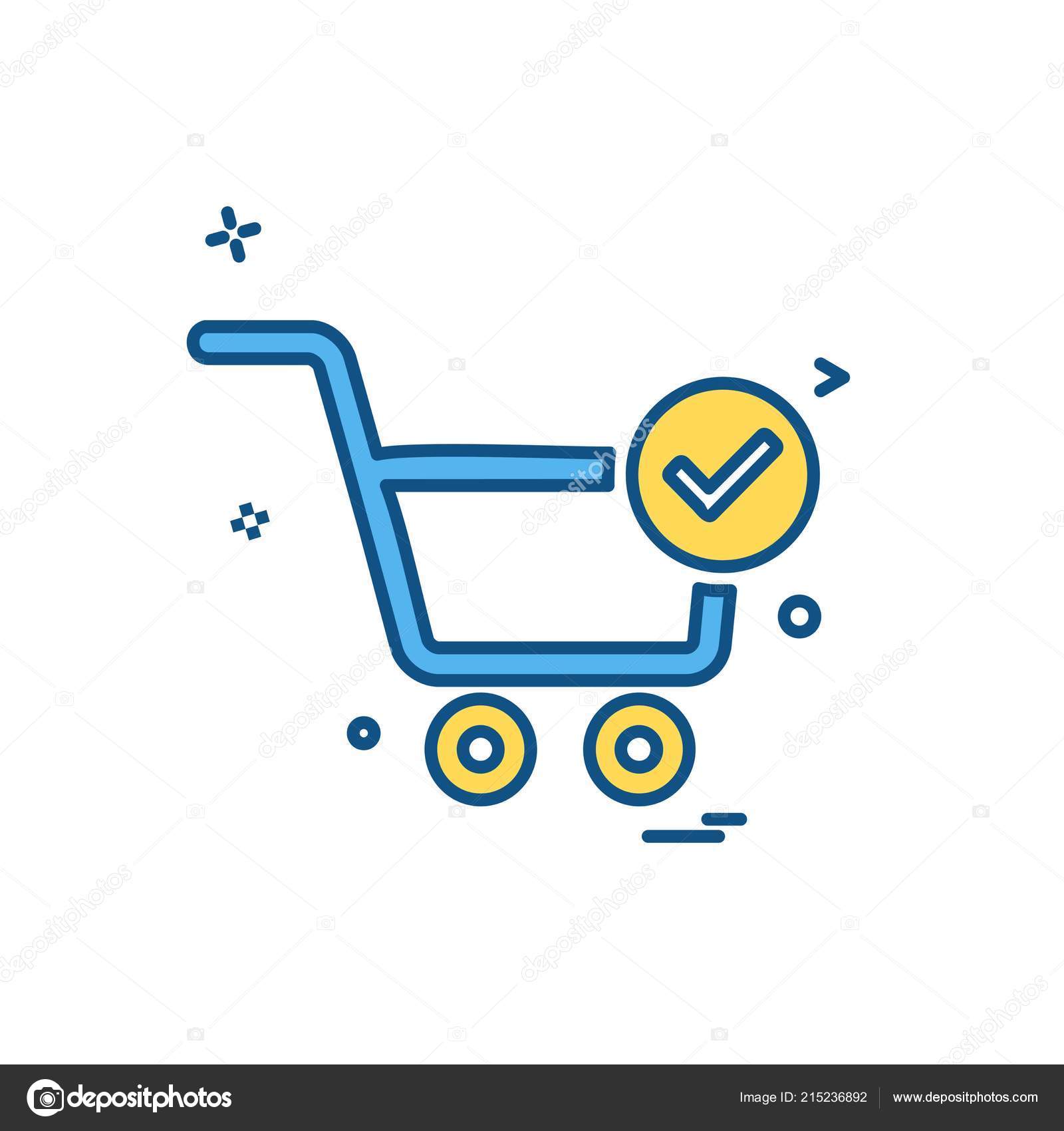 Cart Icon Design Colorful Vector Illustration Stock Vector by ...