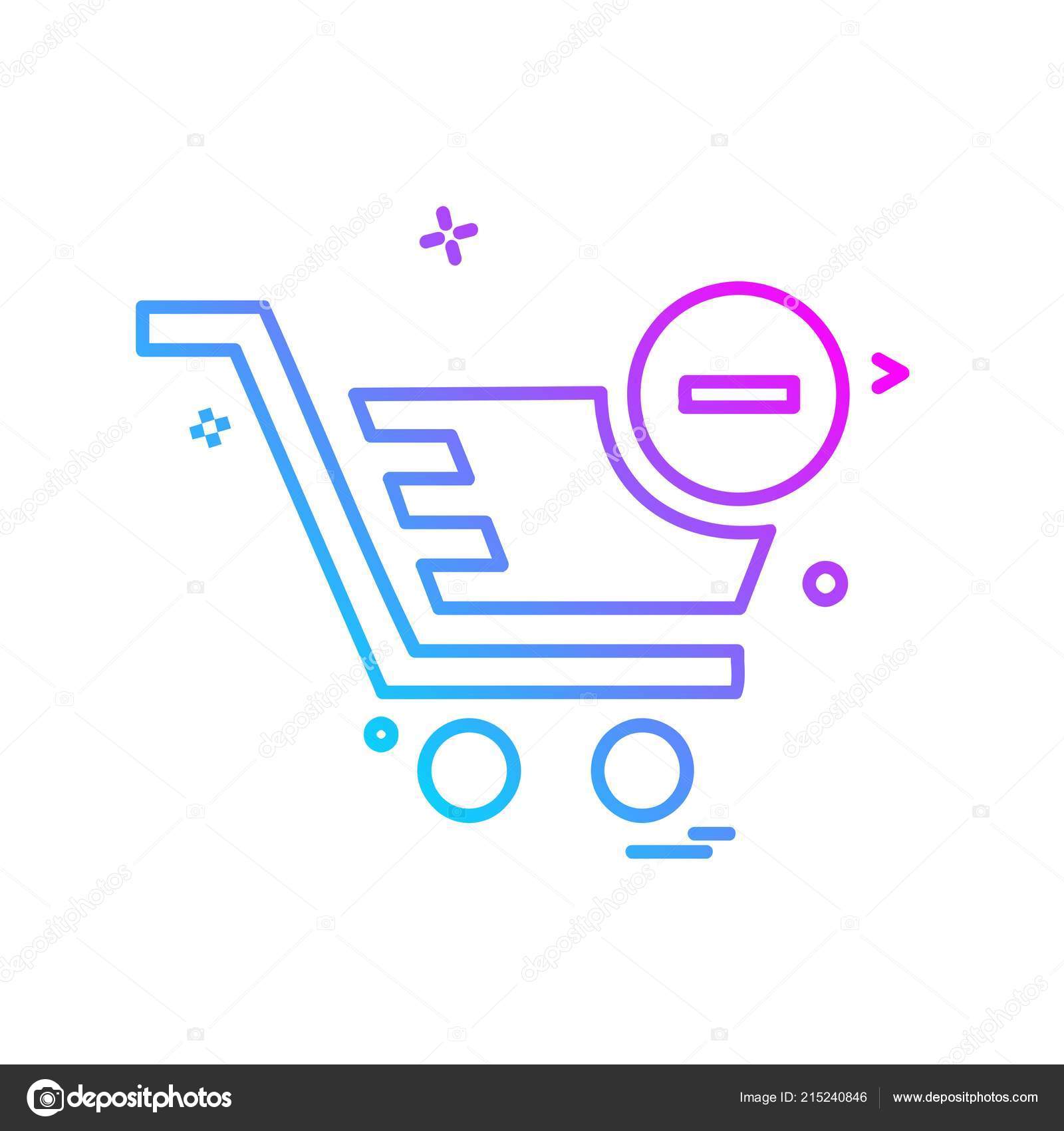 Cart Icon Design Colorful Vector Illustration Stock Vector by ...