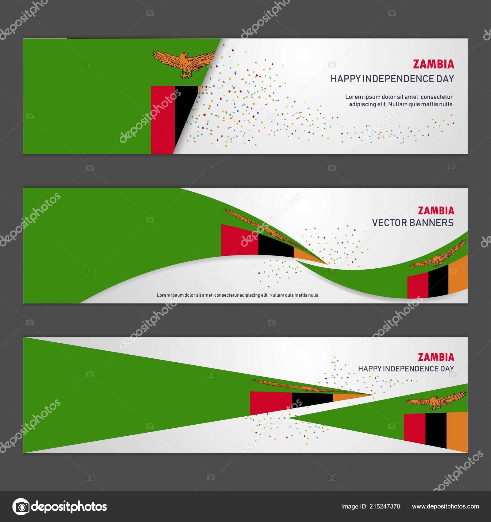 Zambia Independence Day Abstract Background Design Banner Flyer ...