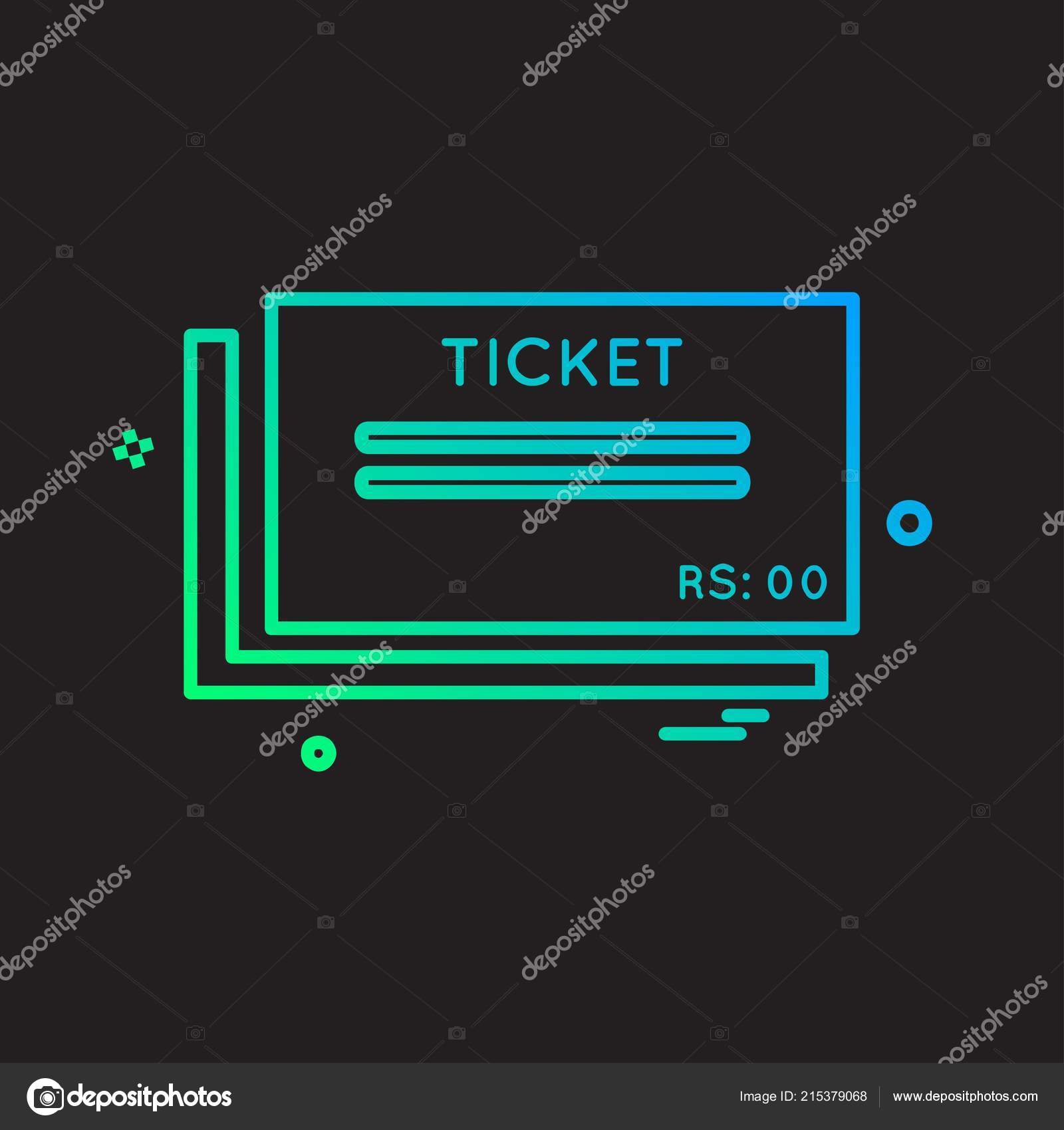 Ticket Icon Design Colorful Vector Illustration Stock Vector by ...
