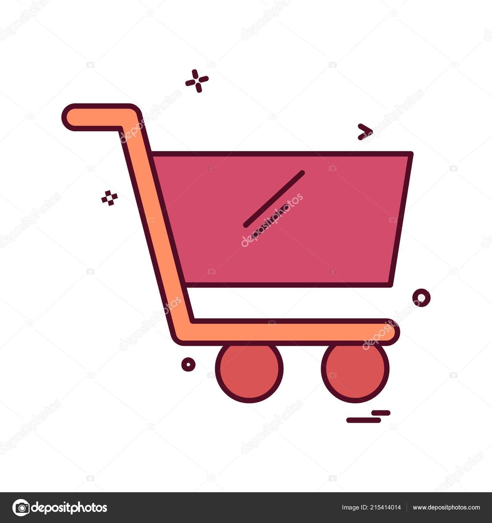 Cart Icon Design Colorful Vector Illustration Stock Vector by ...