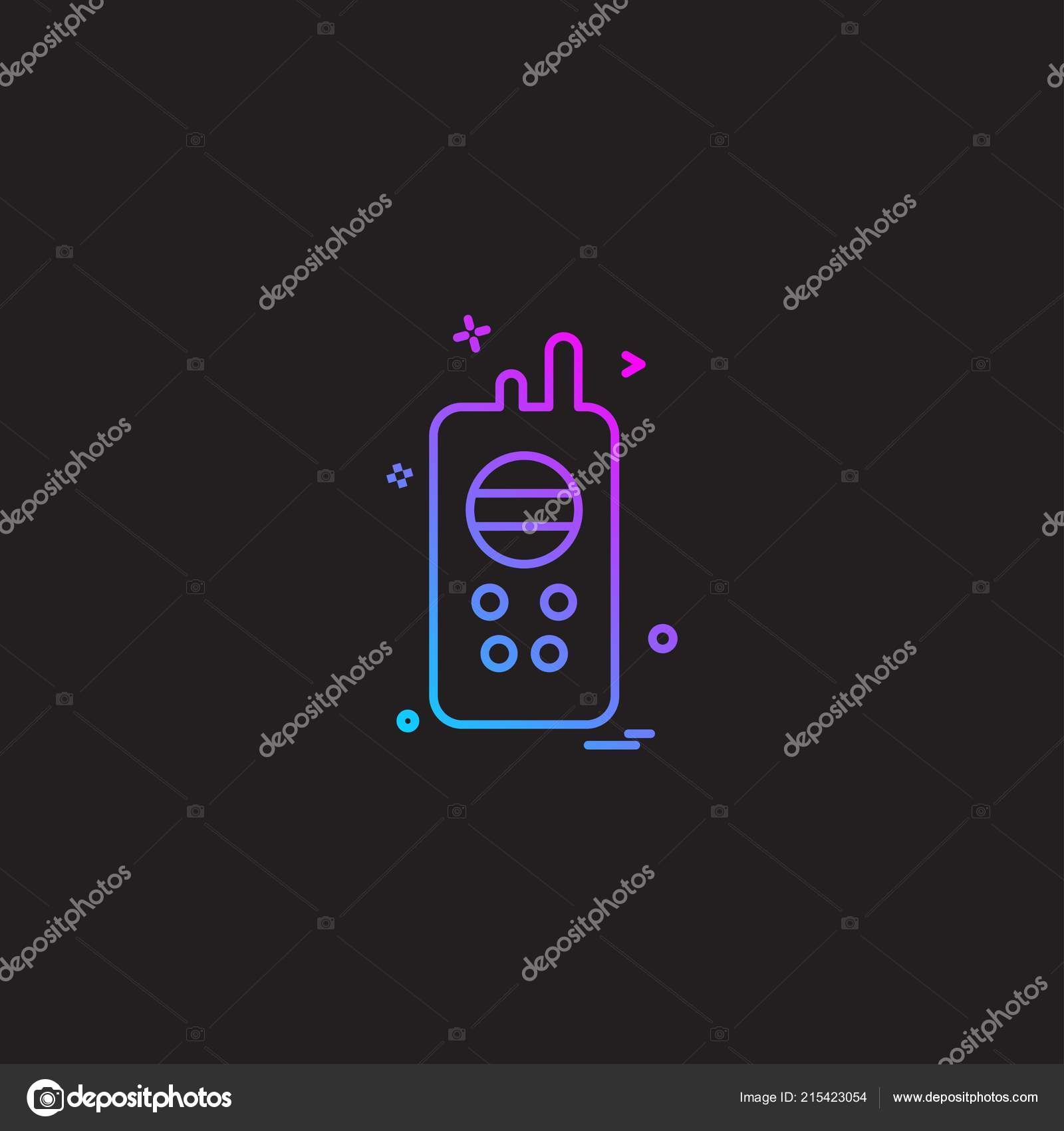 Communication Army Device Police Radio Walkie Talkie Icon Vector Design ...