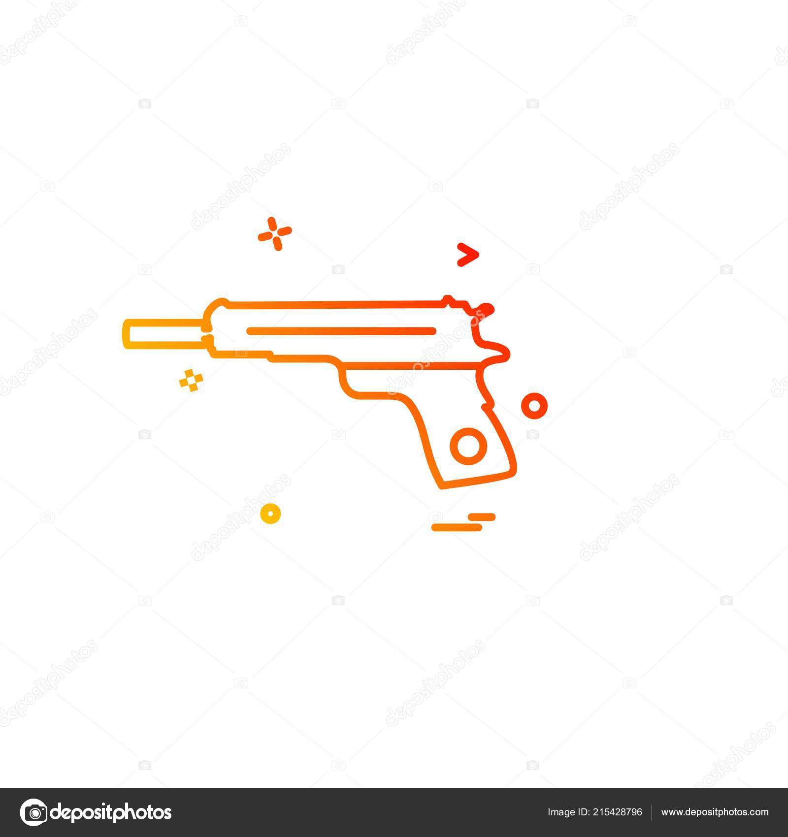 Gun Flat Icon Vector Illustration Stock Vector by ©ibrandify 215428796