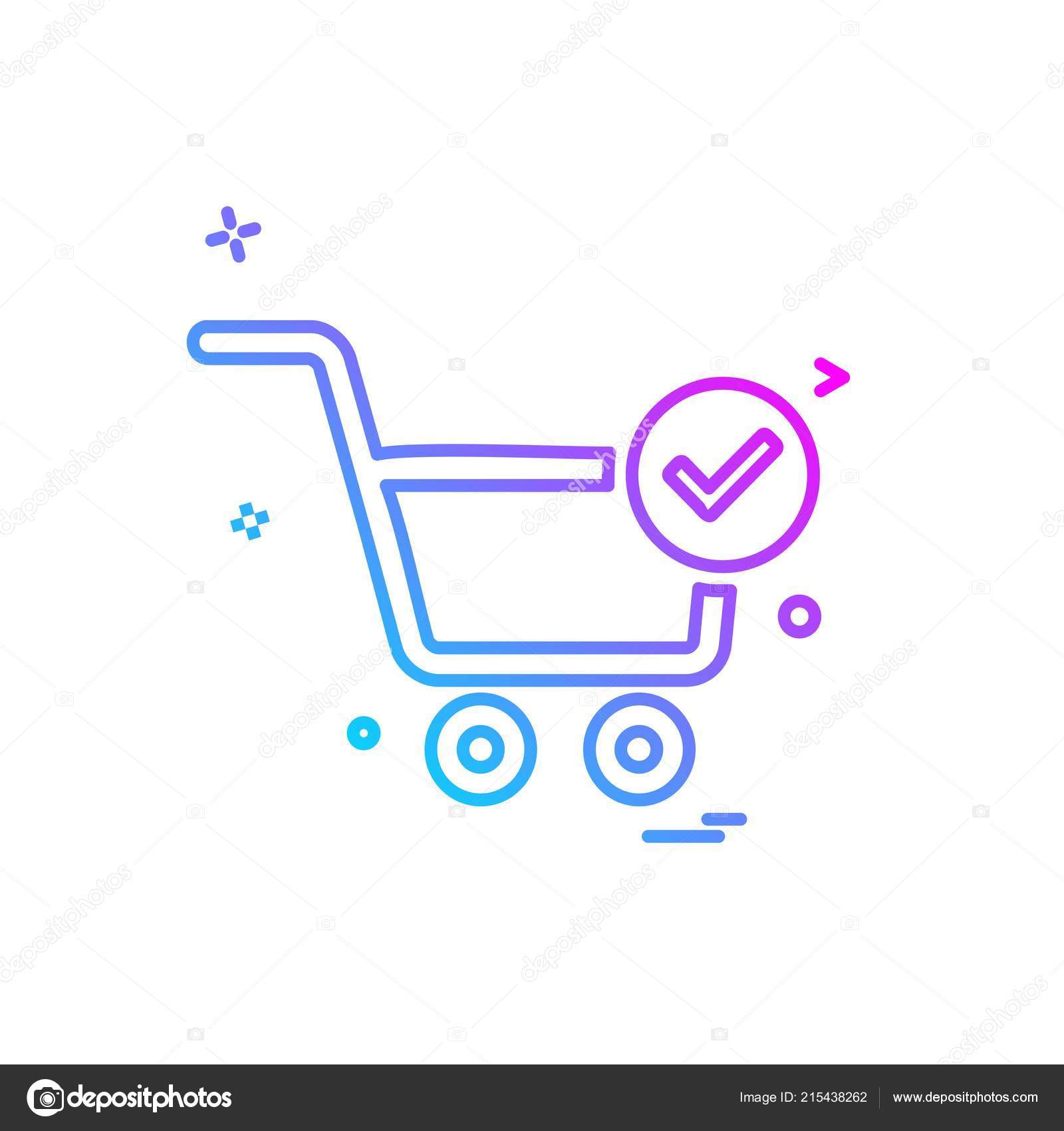Cart Icon Design Colorful Vector Illustration Stock Vector by ...