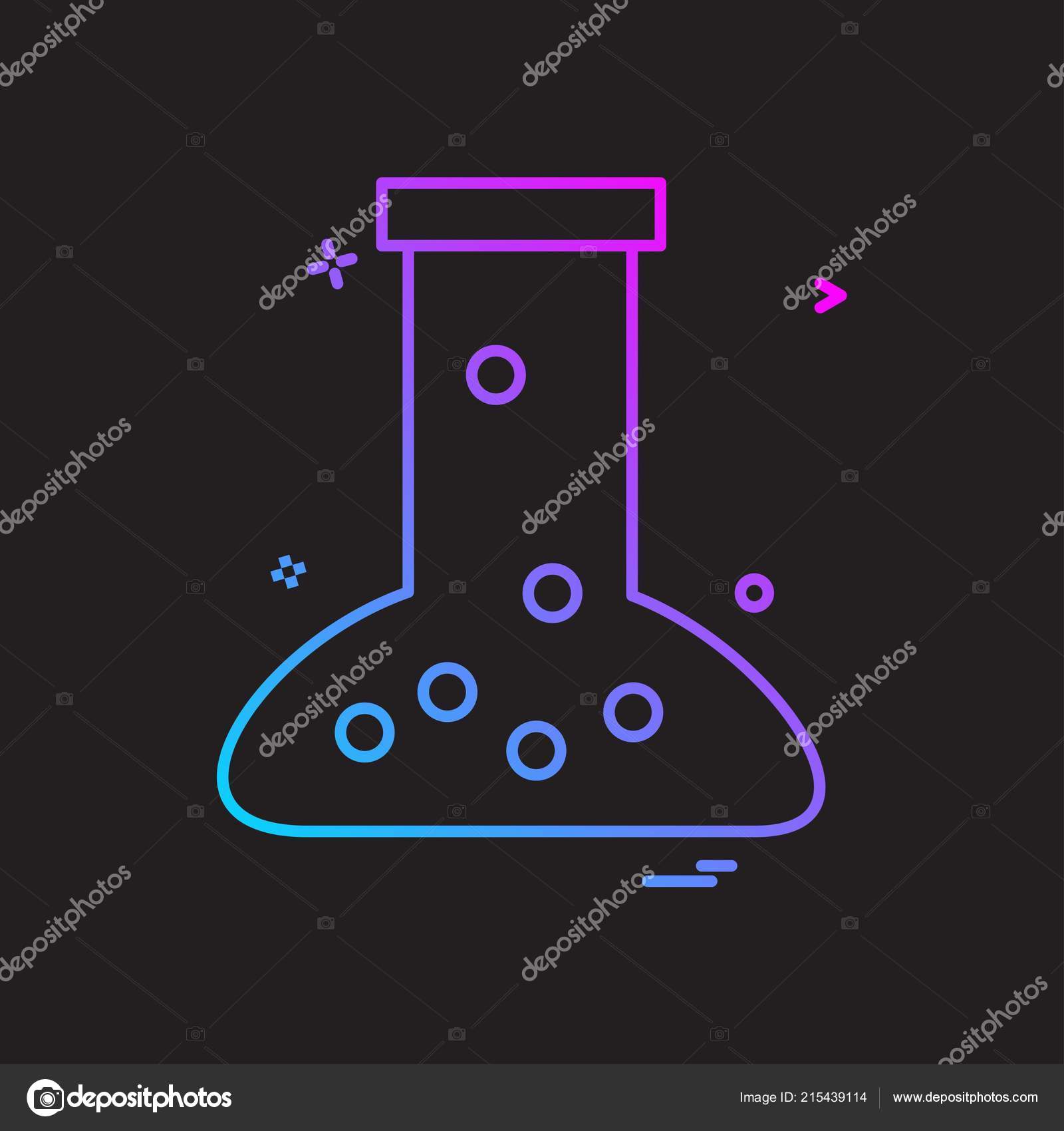 Flask Icon Design Colorful Vector Illustration Stock Vector Image by ...