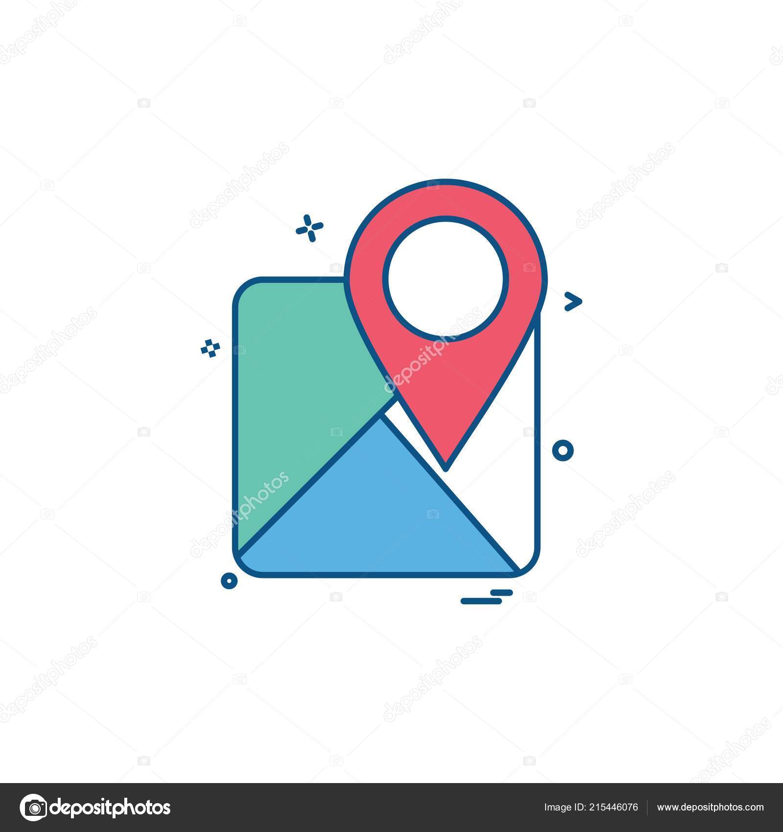 Map Icon Design Vector Stock Vector by ©ibrandify 215446076
