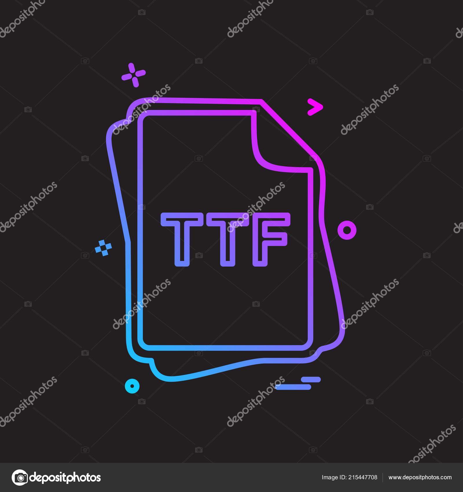 Ttf File Type Icon Design Vector Stock Vector Image by ©ibrandify ...