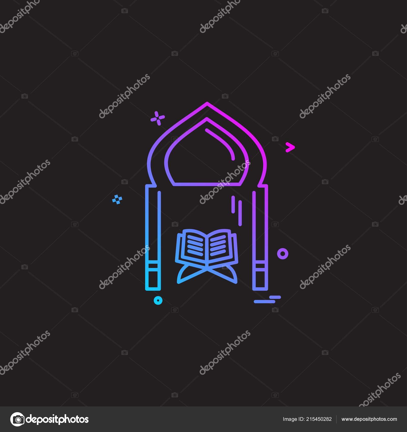 Holy Quran Icon Design Vector Stock Vector by ©ibrandify 215450282