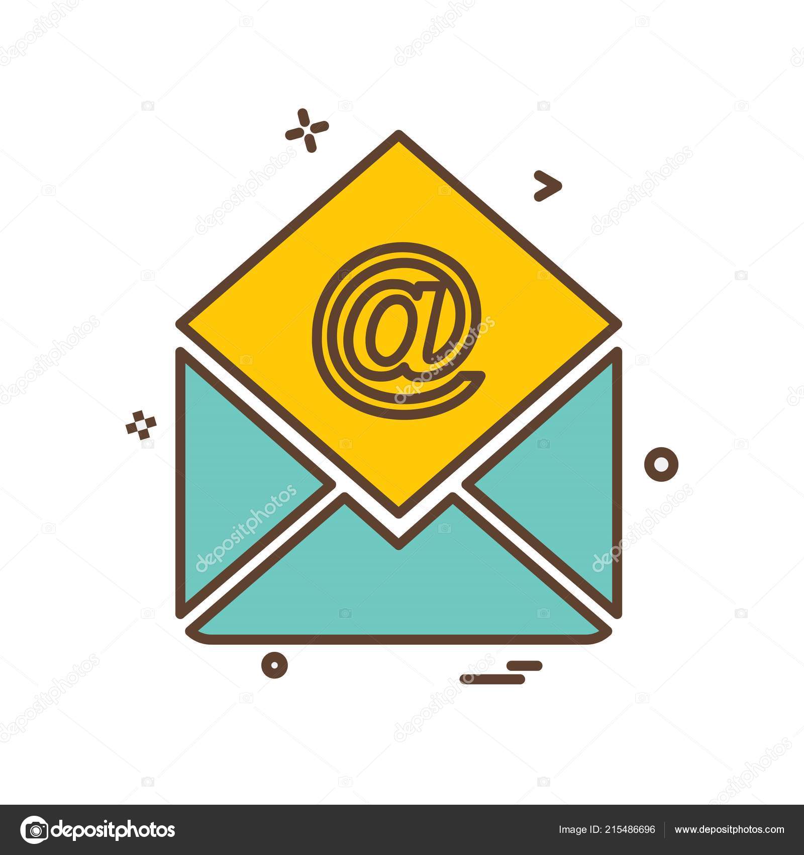 Email Icon Design Colorful Vector Illustration Stock Vector by ©ibrandify 215486696