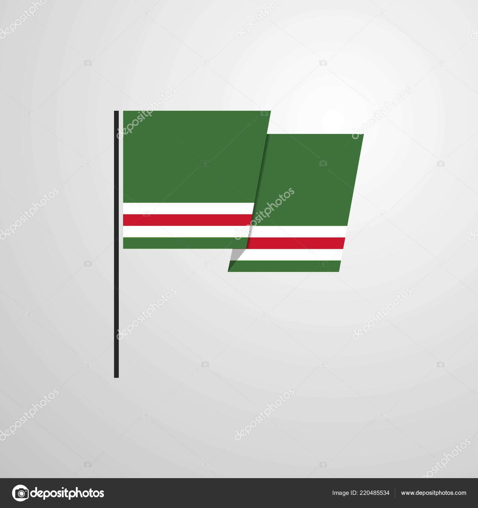 Chechen Republic Lchkeria Waving Flag Design Vector Stock Vector Image ...