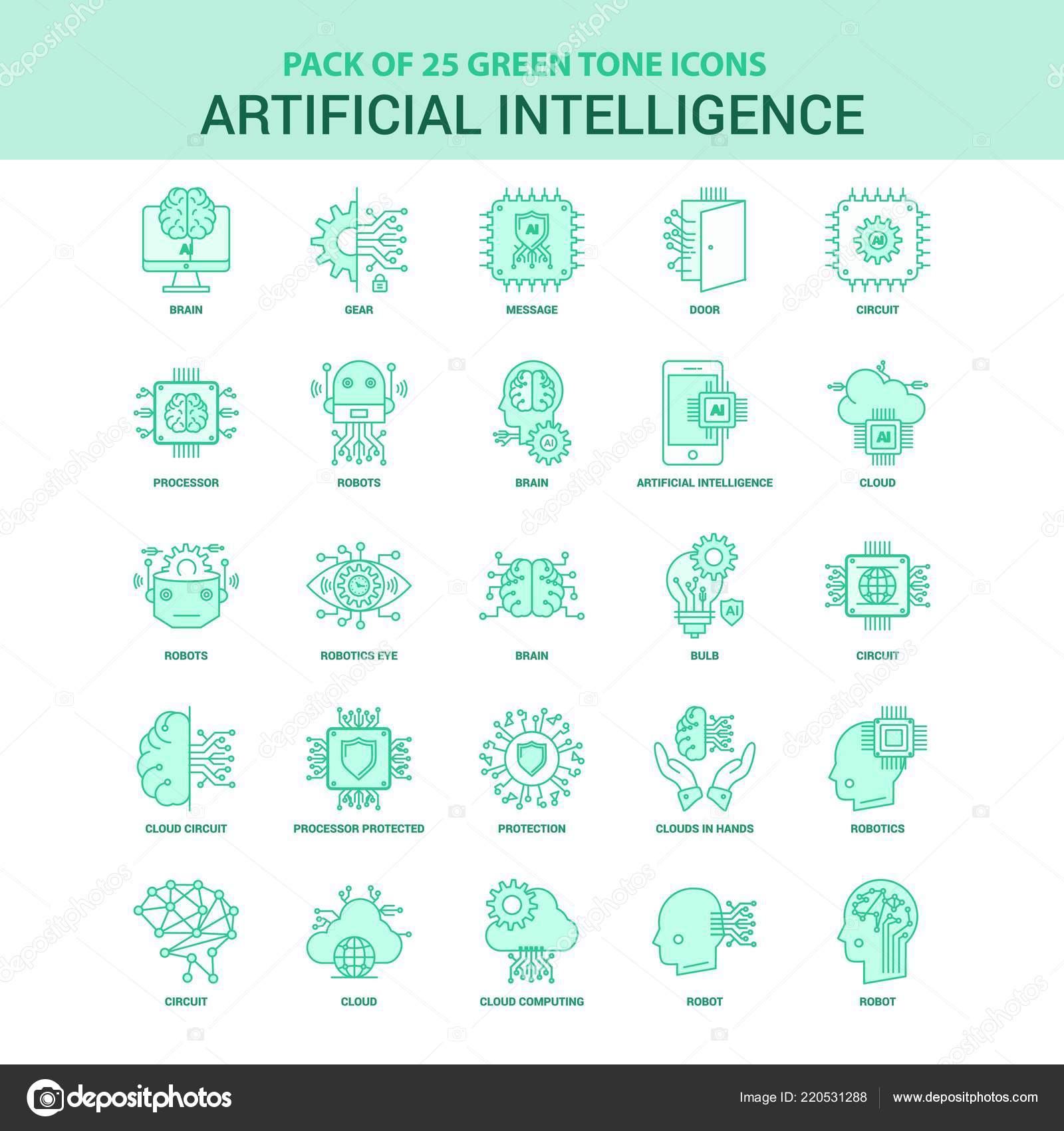 Conjunto Iconos Inteligencia Artificial Verde Vector de stock por ... Conjunto Iconos Inteligencia Artificial Verde Vector de stock por ...