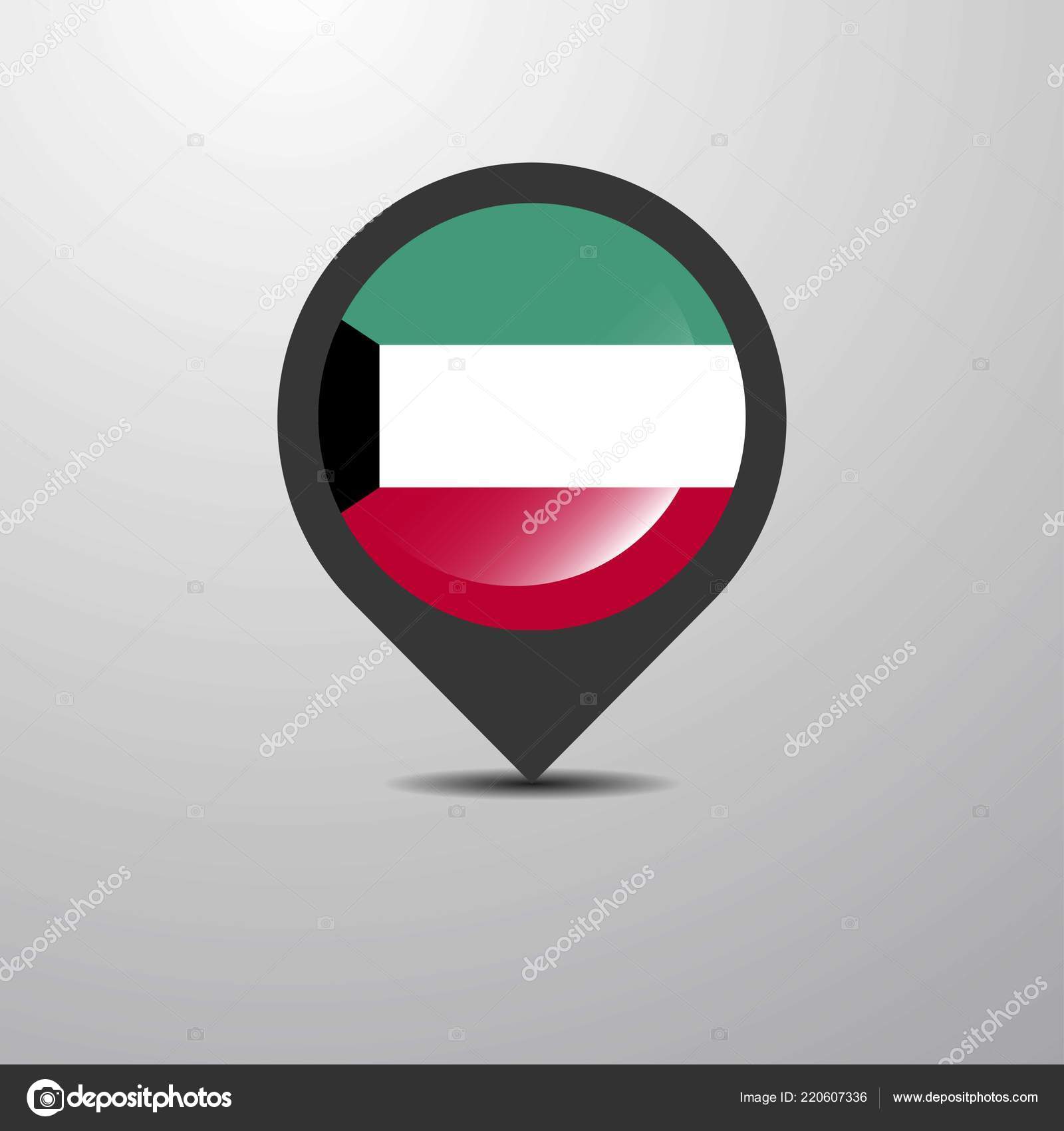 Kuwait Map Pin Vector Illustration Stock Vector by ©ibrandify 220607336