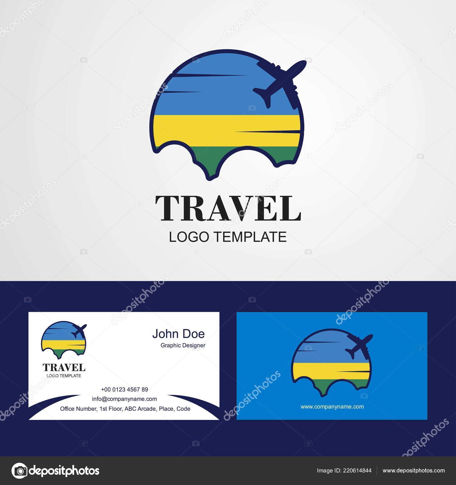Travel Rwanda Flag Logo Visiting Card Design Stock Vector Image by ...