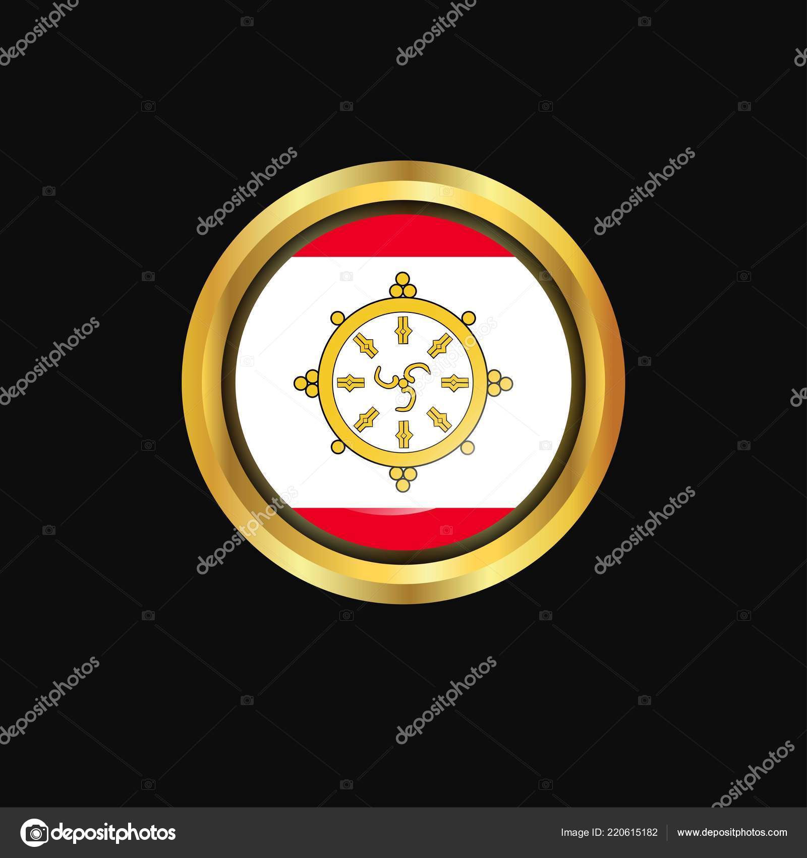 Sikkim Flag Golden Button Stock Vector by ©ibrandify 220615182