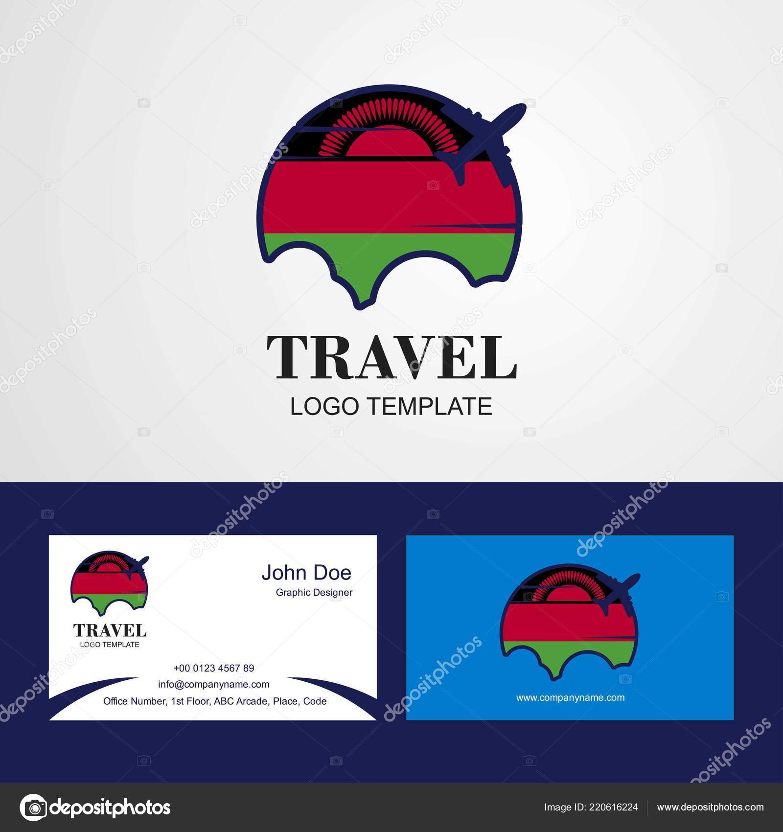Travel Malawi Flag Logo Visiting Card Design Stock Vector by ©ibrandify ...