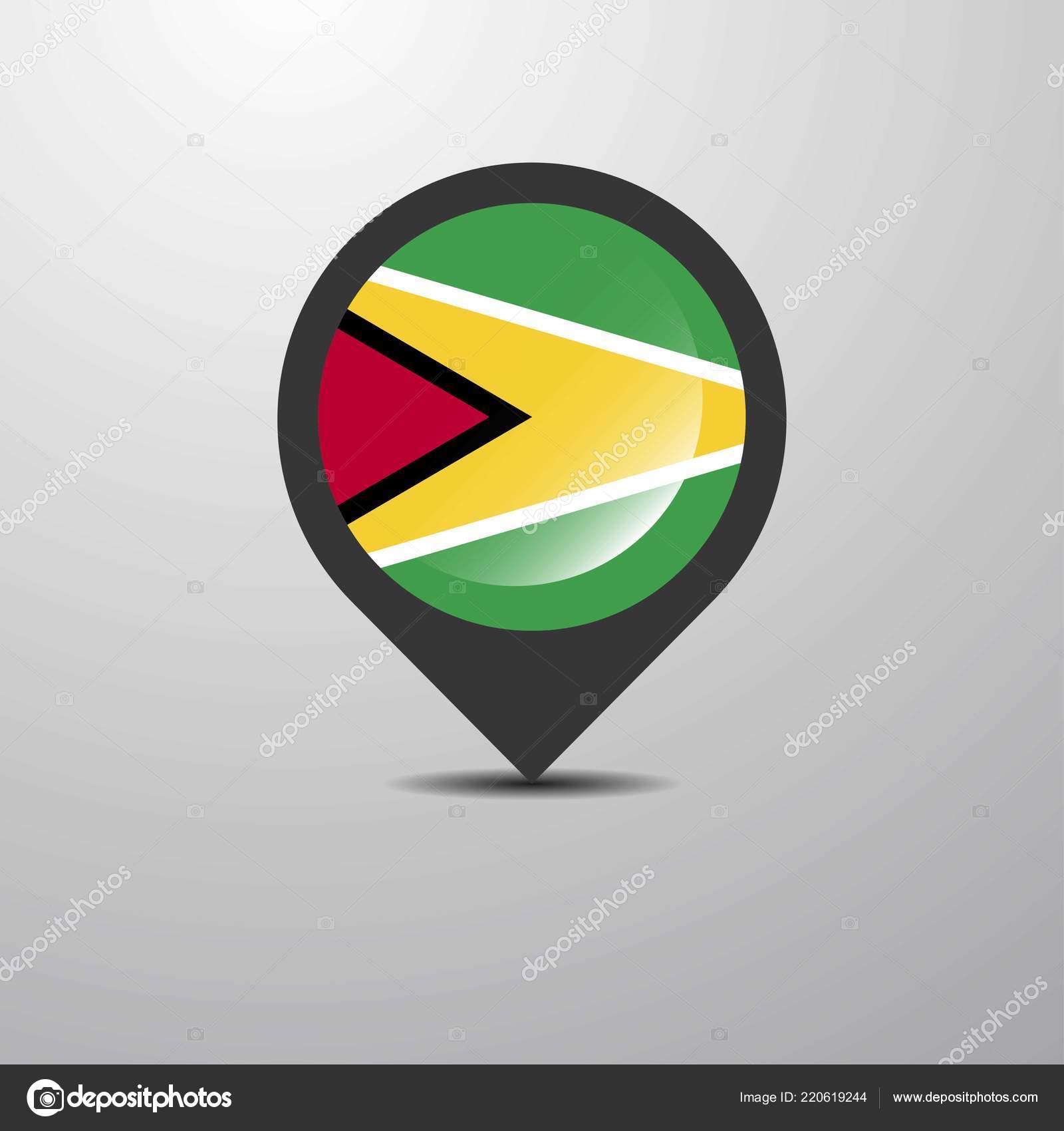 Guyana Map Pin Vector Illustration Stock Vector by ©ibrandify 220619244