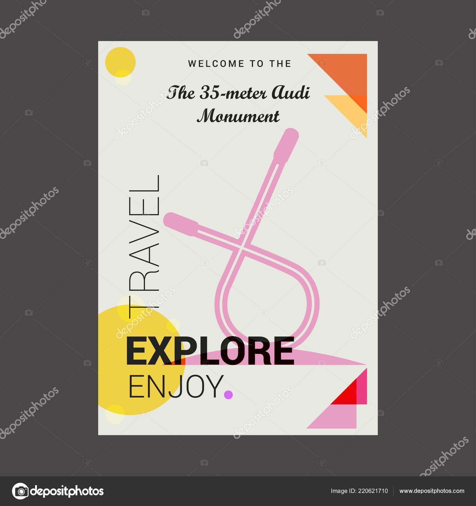 Welcome Meter Audi Monument Explore Travel Enjoy Poster Template Stock ...