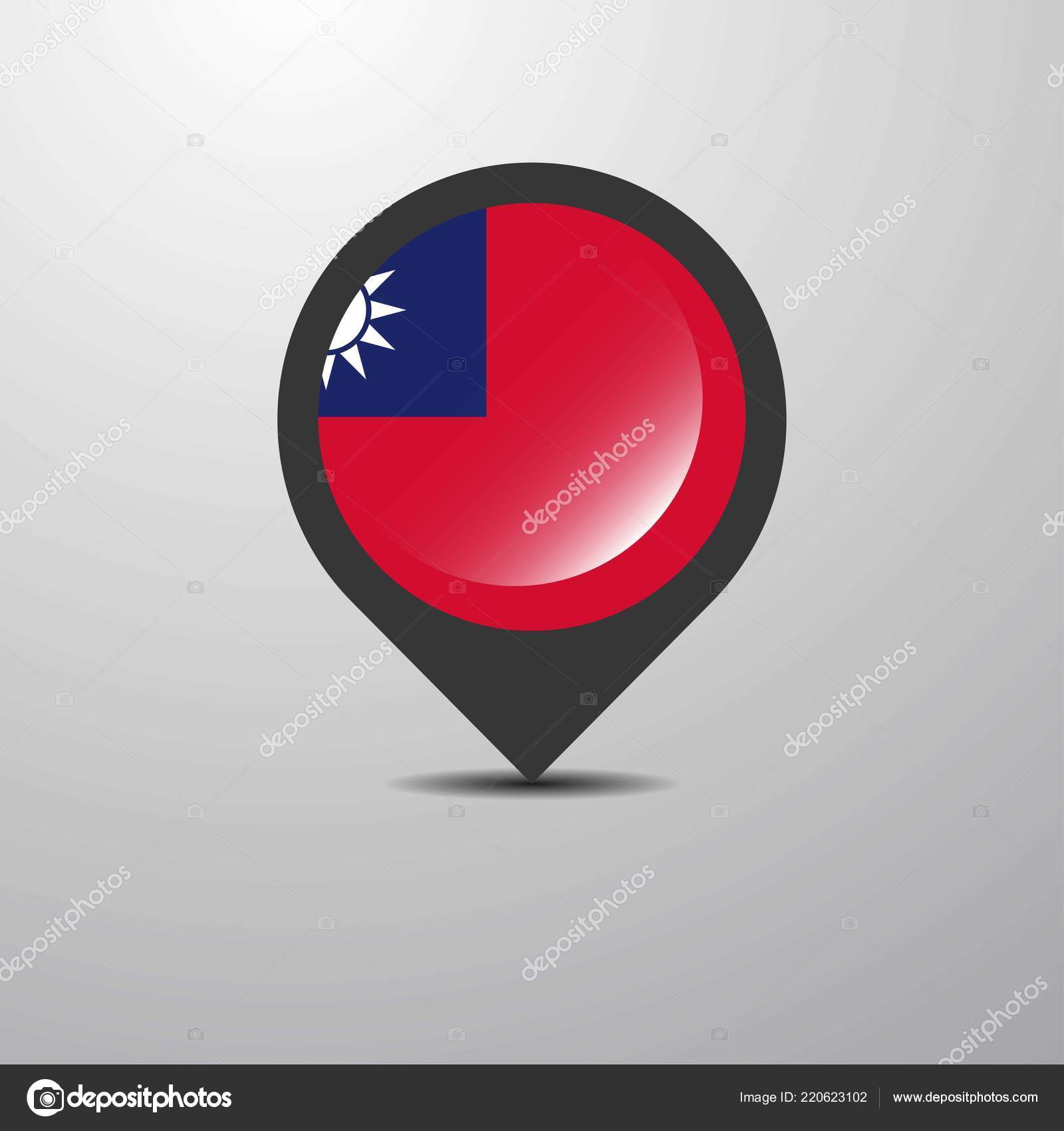 Taiwan Map Pin Vector Illustration Stock Vector by ©ibrandify 220623102