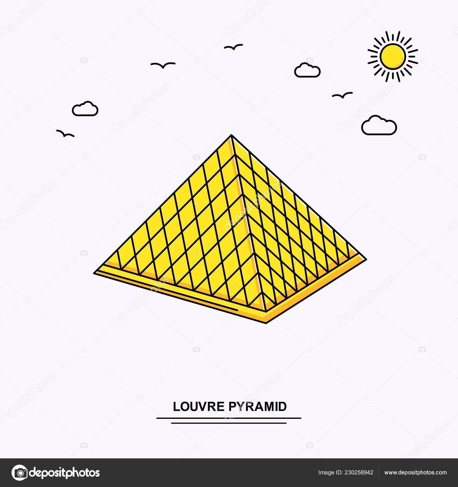 Louvre Pyramid Monument Poster Template World Travel Yellow ...
