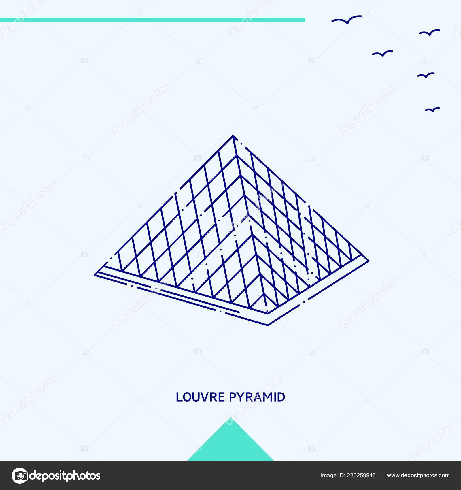 Louvre Pyramid Skyline Vector Illustration Stock Vector Image by ...