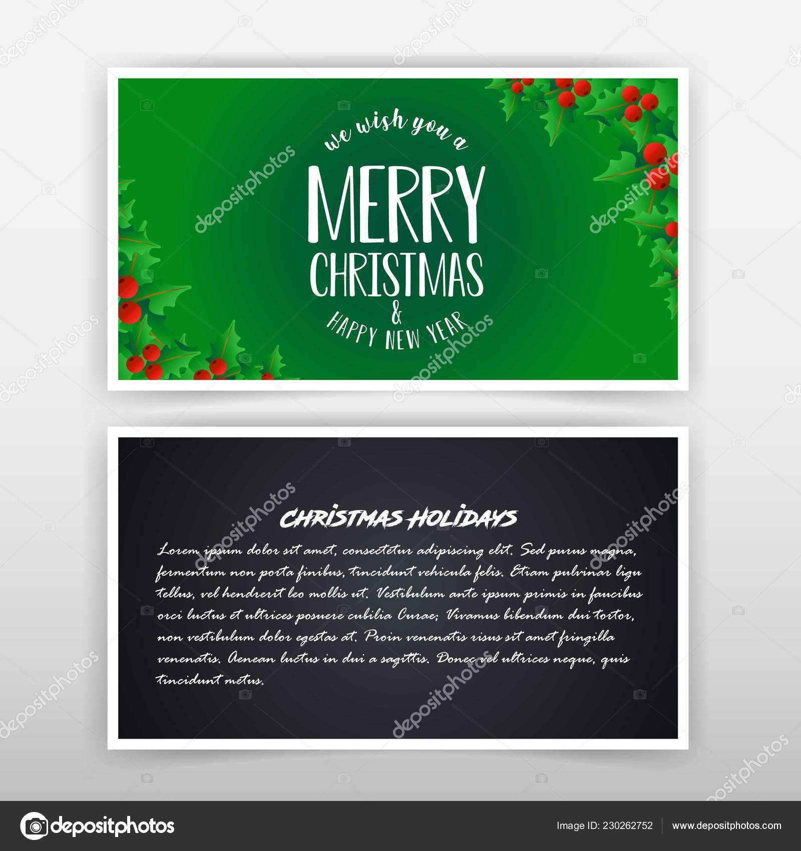Christmas Card Design Green Background Vector Stock Vector by ...