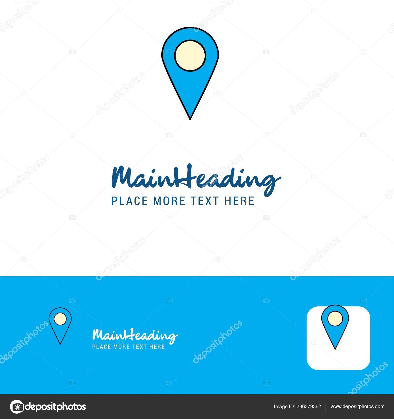 Creative Map Location Logo Design Flat Color Logo Place Tagline Stock ...