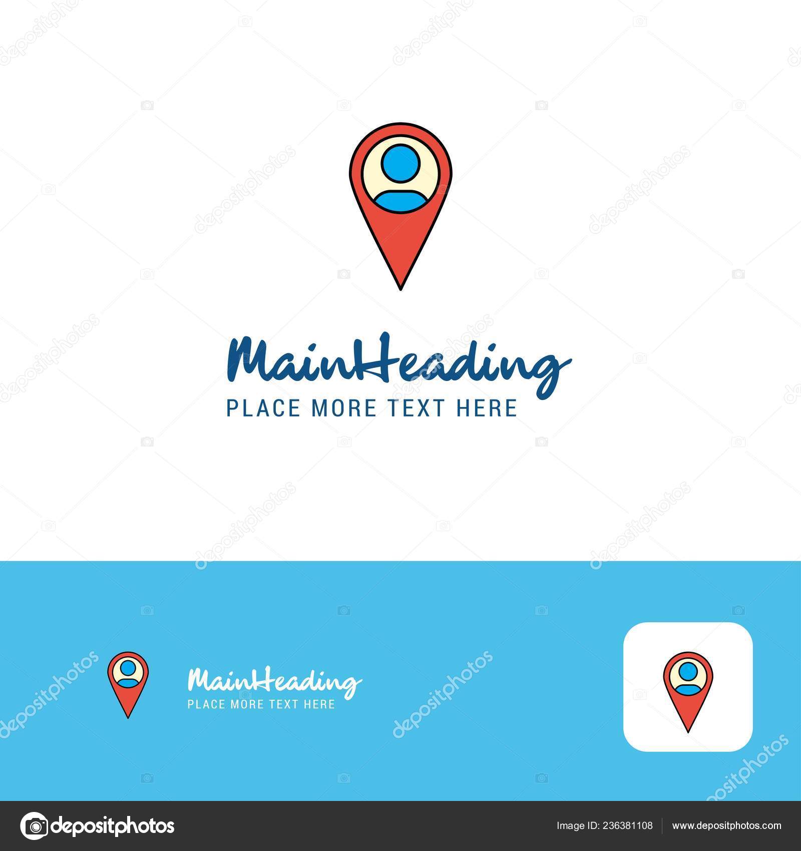 Creative Map Navigation Logo Design Flat Color Logo Place Tagline Stock ...