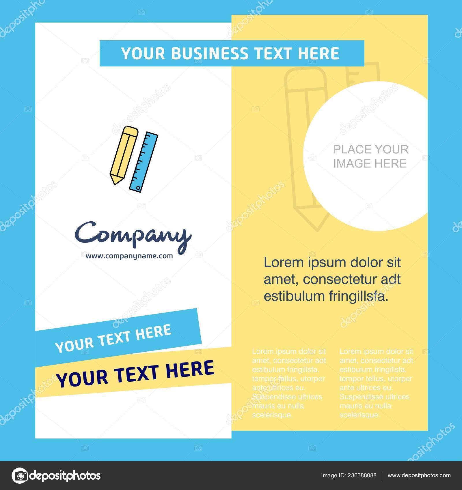 Pencil Scale Company Brochure Template Vector Busienss Template Stock ...