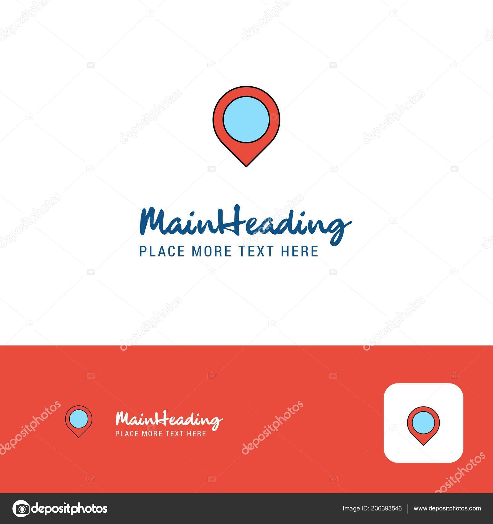 Creative Map Navigation Logo Design Flat Color Logo Place Tagline Stock ...